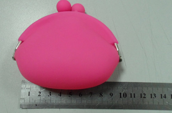 Pink Durable Silicone Coin Purse For Promotional gifts , Nontoxic