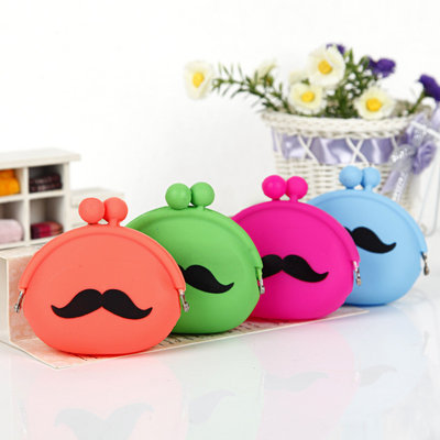 Cute Womens Girls Candy Color Silicone Coin Purse Wallet Key / Rubber Pouch Case