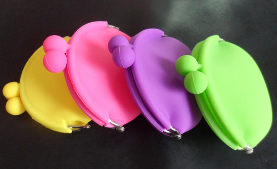 Red anti-dust Silicone Coin Purse Pouch Eco-friendly For Women