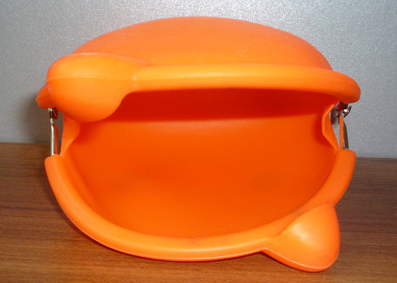 Eco friendly mixed silicone orange little cat head silicone coin purse wallets for kids
