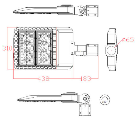 Parking 200W Outside Street Lights , 3000k Led Street Light Low Consumption