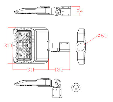Super Brightness LED Street Lamp 100 Watt For Path Way Large Beam Angle