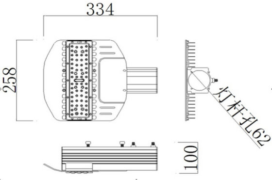 Shoebox LED Street Lamp IP67 Waterproof 50W With High Power Protection Driver 