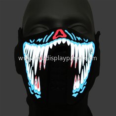 China 2018  sound activated  LED/EL mask for festival Parties A scary light up Cosplay el Costume Mask supply for dance party supplier