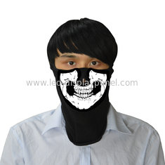 China Wholesale New hot sale popular music party led mask Halloween raveface glow in the dark light sound activated el mask supplier