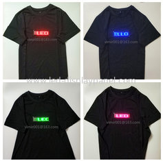 China change  message  by customer Led neutral advertising led tshirt for men and women flashing party's tshirt  include LED supplier