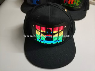 China sound-Activated party LED hat Light up music flashing el cap  Wireless voice controller  Hip Hop el hat  With Inverter supplier