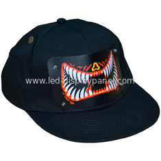 China Hot sale flashing el hats music sound activated led caps with wireless inverter powered by 2 AA replaceable battery supplier