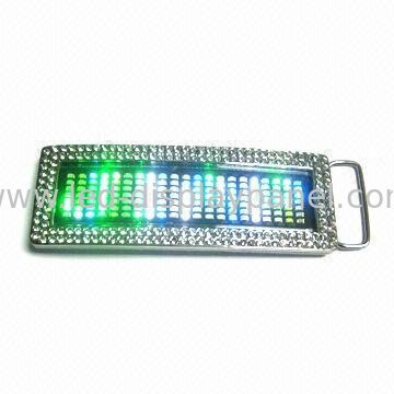 Blue color Scrolling LED message belt buckle supplier