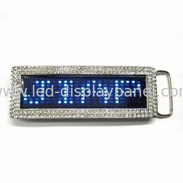 Blue color Scrolling LED message belt buckle supplier