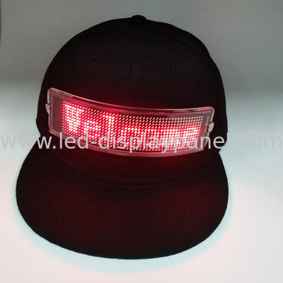 Flashing scrolling message LED cap which canbe changed the message by client's phone supplier