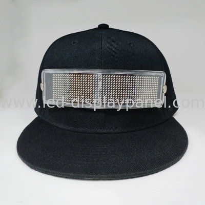 Flashing scrolling message LED cap which canbe changed the message by client's phone supplier