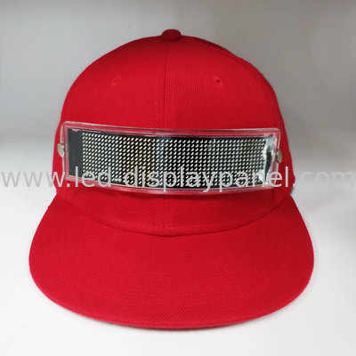 Flashing scrolling message LED cap which canbe changed the message by client's phone supplier