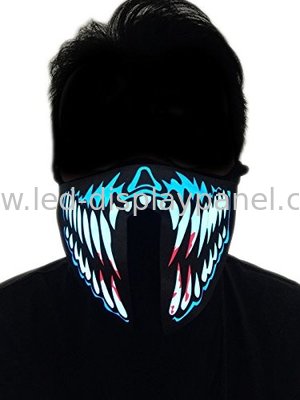 2018  sound activated  LED/EL mask for festival Parties A scary light up Cosplay el Costume Mask supply for dance party supplier