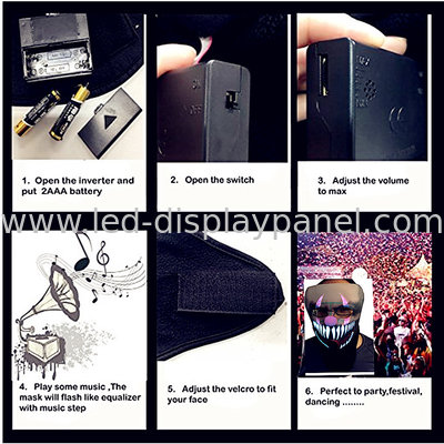 Ledes Party Holiday or other festival Voice activated Breathable light up music led/el mask for Parties Fashion Mask supplier