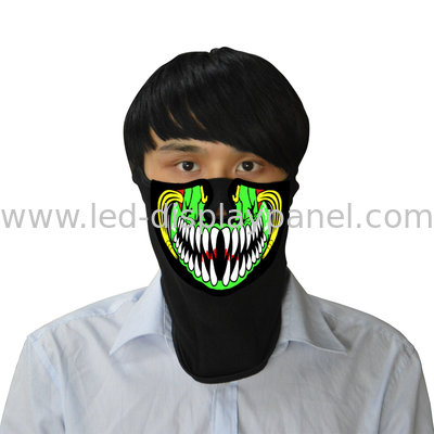 High Quality LED Rave Face Mask 2019 Latest Design Music-Activated Monster LED Cosplay Props Flashing Light Up EL Mask supplier