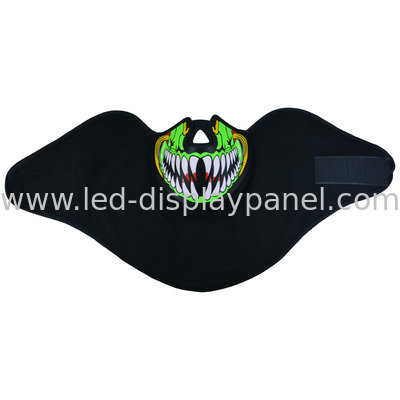 High Quality LED Rave Face Mask 2019 Latest Design Music-Activated Monster LED Cosplay Props Flashing Light Up EL Mask supplier