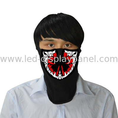 Hot Sales! Wholesale  Funny Festival Cosplay Costume el Mask Flashing Light Up Rave Face LED Mask Music EL panel DJ Mask supplier