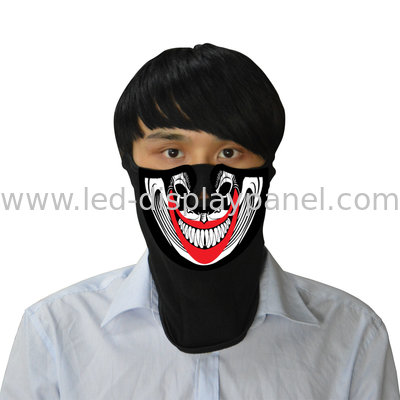 Wholesale Halloween Party Costume Cosplay Props Masks LED Rave Face Mask Flashing Light Up EL Mask Hot Sales Music-Activ supplier