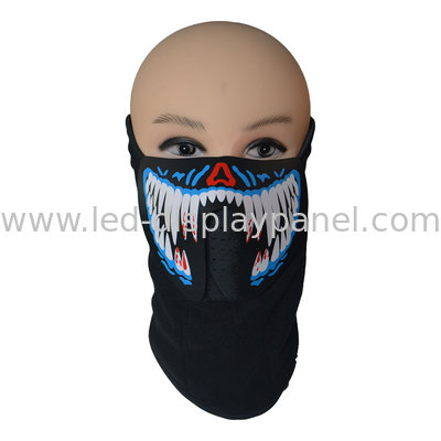 Riding&Snowboarding led Mask  Breathable Party decoration flashing el panel sound activated Rave Mask Scary monsterteeth supplier