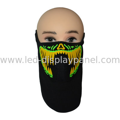 Riding&Snowboarding led Mask  Breathable Party decoration flashing el panel sound activated Rave Mask Scary monsterteeth supplier