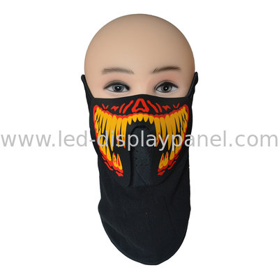 Riding&Snowboarding led Mask  Breathable Party decoration flashing el panel sound activated Rave Mask Scary monsterteeth supplier