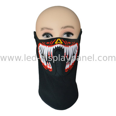 Riding&Snowboarding led Mask  Breathable Party decoration flashing el panel sound activated Rave Mask Scary monsterteeth supplier