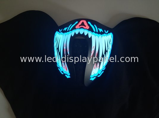 Riding&Snowboarding led Mask  Breathable Party decoration flashing el panel sound activated Rave Mask Scary monsterteeth supplier