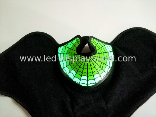Role play custom green spider-man  EL mask hot sale popular music party  glow in the dark light sound activated led mask supplier