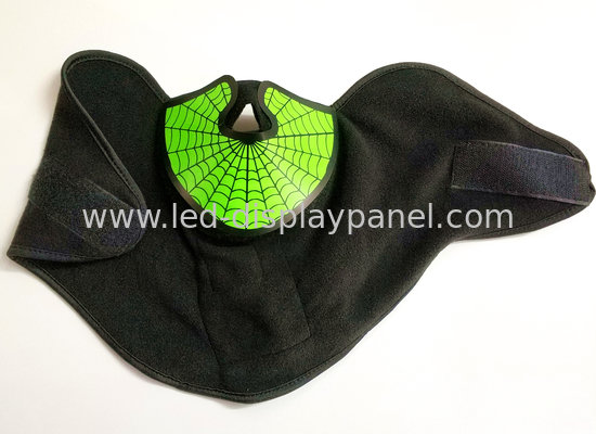Role play custom green spider-man  EL mask hot sale popular music party  glow in the dark light sound activated led mask supplier
