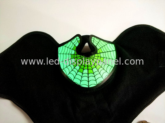 Role play custom green spider-man  EL mask hot sale popular music party  glow in the dark light sound activated led mask supplier