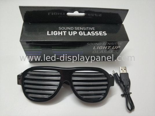 New Style Voice-Activated LED glasses Sound activated shutter led flashing glasses with USB charger led sunglasses supplier