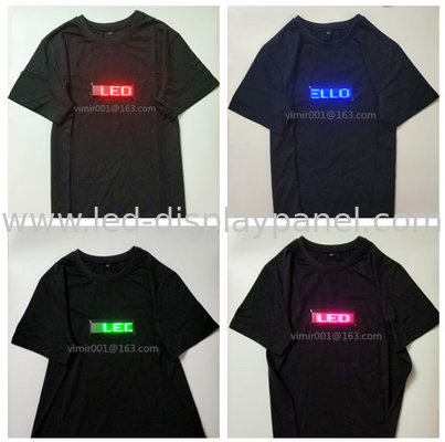moving sign led advertising display tshirt flashing  led t-shirt for women and men scrolling led sign on tshirt supplier