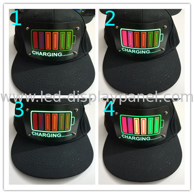 EL Cap Custom Light Up EL Hat /Sound Activated led Cap/el flashing Cap with wireless inverter for party cotton material supplier