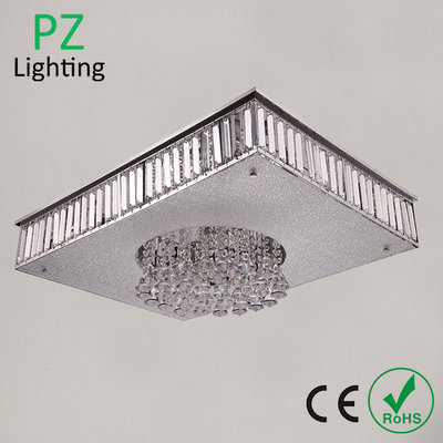 100-240v high voltage Square LED K9 crystal ceiling lamp with remote control color change