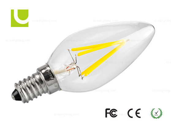 indoor 3000K Ra80 110V 2W C35 Dimmable LED Filament Bulb E14 for Residential