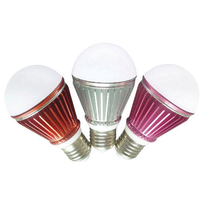 560 - 680 Lumens Aluminum 6063 PC Cover 7W SMD LED Light Bulbs with Colored Housing