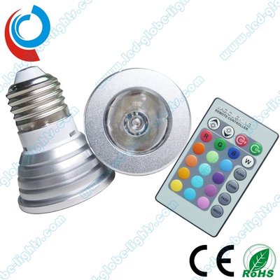 Wireless remote control 3W RGB LED Spotlight Bulbs for Hotel, Restaurants, Display Scene