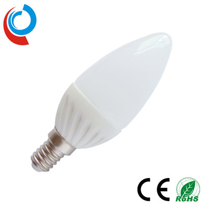 240~270 Lumens 3W SMD 5630 LED Candle Ceramic Light Bulb E14 for Candelabra Use