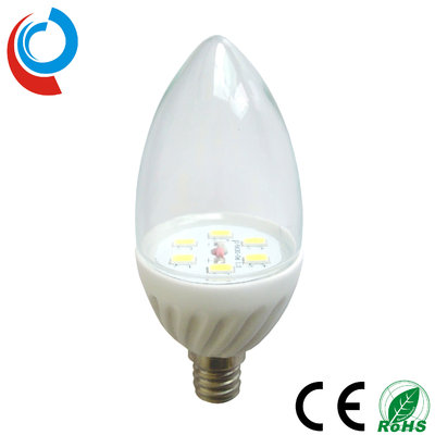 270lm IP44 Ceramic Light Bulb, SMD 5630 E12 Candelabra LED Light Bulb 3W 90~250 Volt Input