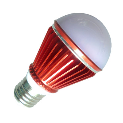 320, 350, 360 Lumen 5w Aluminum 6063 E27 / E26 LED Globe Bulb with Colored Housing