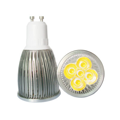 Energy Saving 4 X 1 W 320 - 450LM Aluminum Lamp Body Gu10 LED Spotlight Bulbs