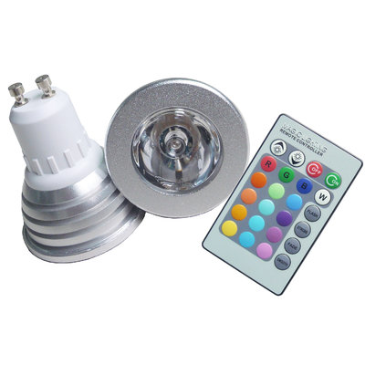 3W No UV, IR Radiation GU10 3W Remote Control 16 - Color RGB LED Bulbs Spotlights