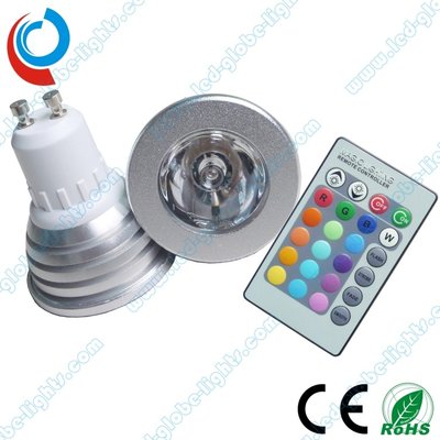 GU10 3W Remote Control 16 - Color RGB LED Spotlight Bulbs for Entertainment Lighting