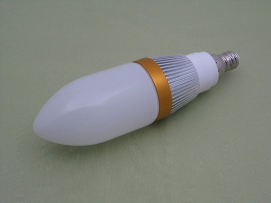 High Efficiency DC12V / 24V 3W E14 LED Candle Light Bulbs E14 E17 B22 B17 B15,180 - 210LM  40mm x 147mm