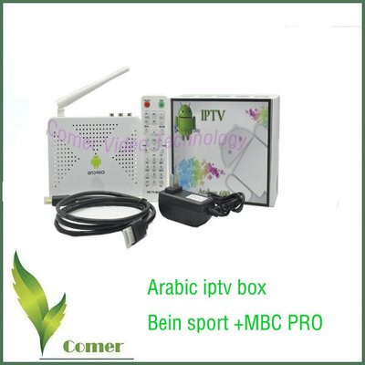 2 Years Free Arabic IPTV Box Google Android TV Box Turkish IPTV RJ-45 Interface USB Wifi  No Dish