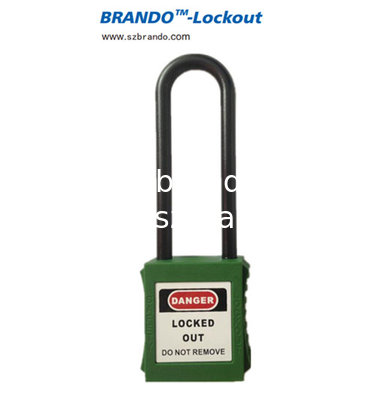 Long Nylon Safety Padlock Lockout With 38mm Shackle lenght, ABS Xenoy Paldocks