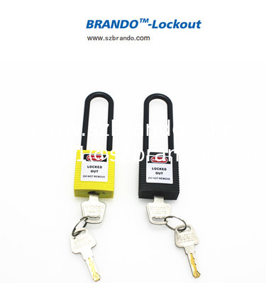 Long Nylon Safety Padlock Lockout With 38mm Shackle lenght, ABS Xenoy Paldocks