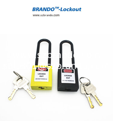 Long Nylon Safety Padlock Lockout With 38mm Shackle lenght, ABS Xenoy Paldocks