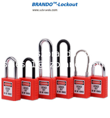 Long Nylon Safety Padlock Lockout With 38mm Shackle lenght, ABS Xenoy Paldocks
